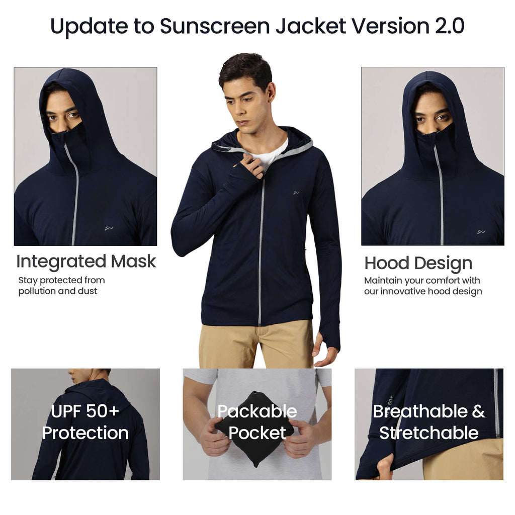 Sunscreen Jacket 2.0 - Advanced Protection from Sun & Pollution – Blue Tyga